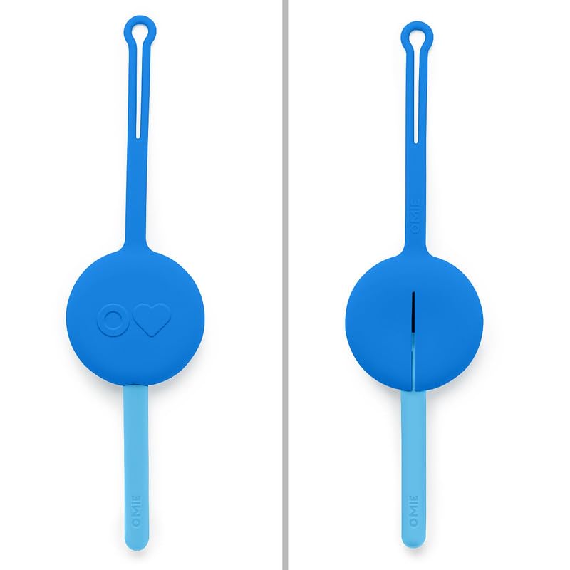 Omie OmieBox Kids Utensils Set with Case - 2 Piece Plastic, Reusable Fork and Spoon Silverware with Pod for Kids (Blue)