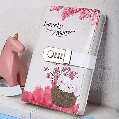 WPBOY Notebook B6 Notebook Creative Password Lock Journal Lock Diary Digital Password Notebook Locking Journal Diary,Students, Young People Use Notepad (Color : Purple)