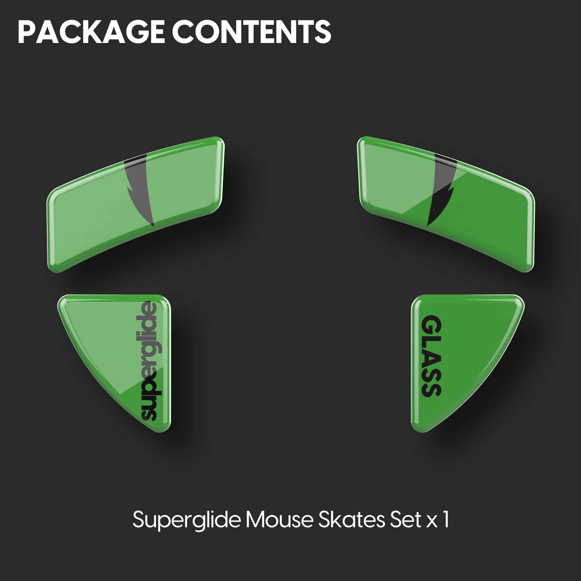 Superglide1 - Super Smooth Polished Surface Mouse Feet/Skates Made with Ultra Strong Flawless Glass Super Fast Smooth and Durable Sole for Razer Viper Ultimate [Green]