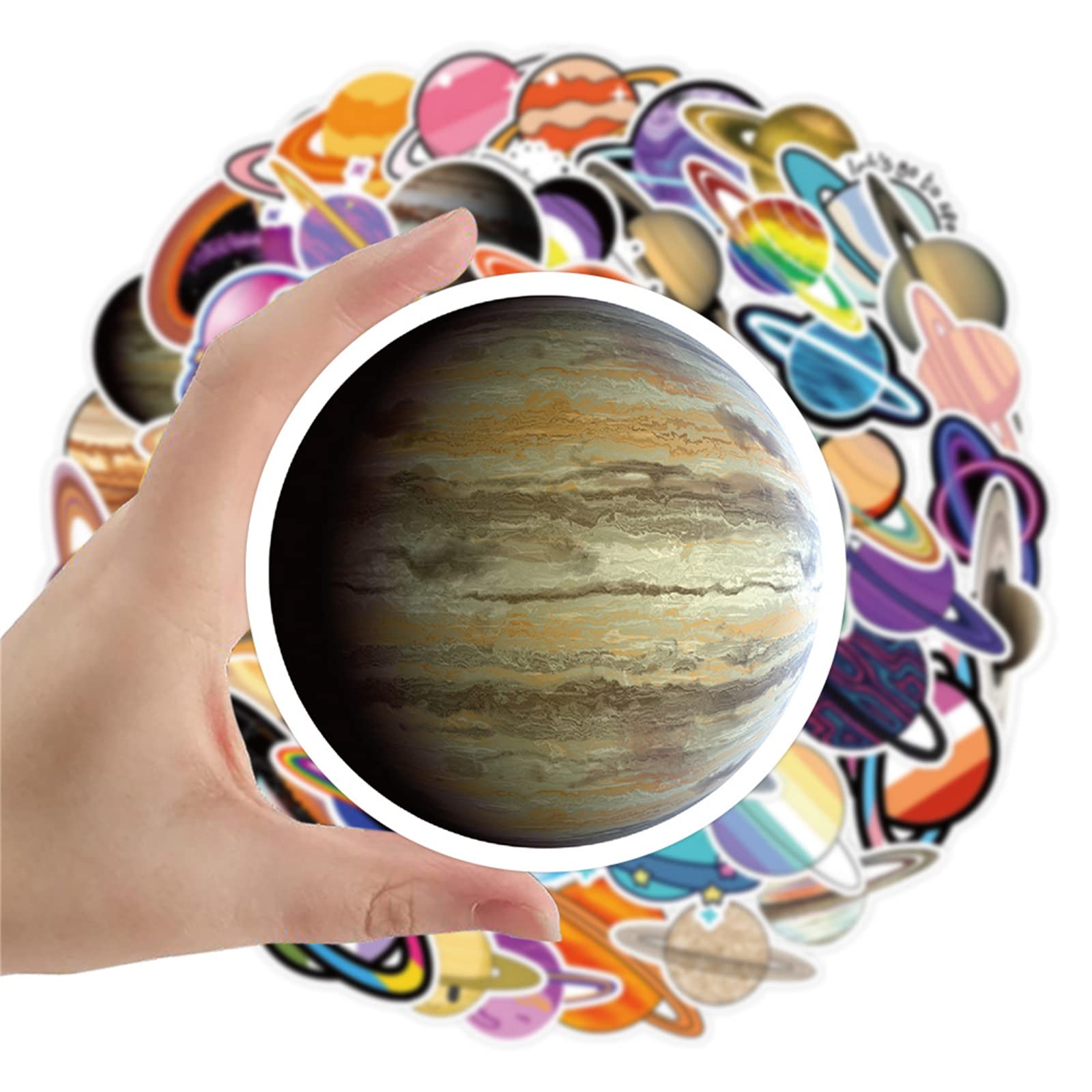 Funimost Cool Planet Space Stickers 60PCS Galaxy Stickers Gifts for Kids Teens Adults, Vinyl Waterproof Universe Stickers for Laptop Water Bottles