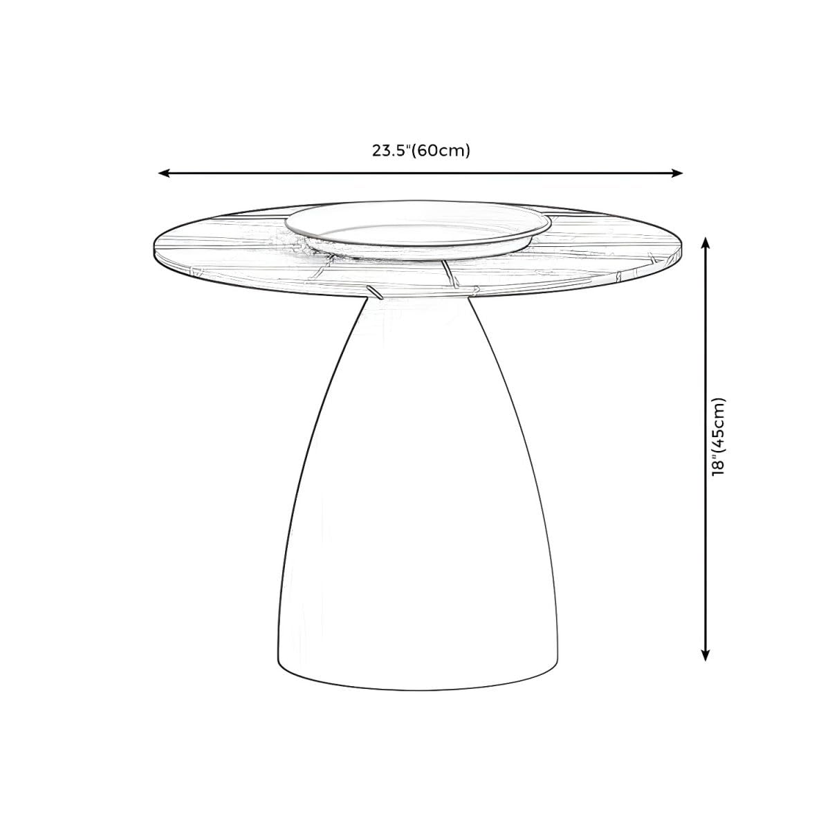 KWOKING Modern Slate Pedestal Coffee Table Round Cocktail Table Italian Tea Table, Creative Slate Coffee Table,Living Room Sofa Table, Simple Small Round Table White Blue 24" L x 24" W x 18" H
