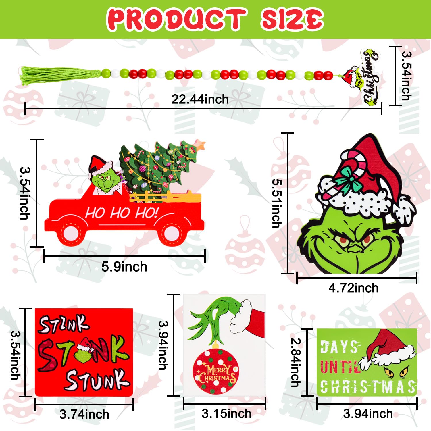 Christmas Tiered Tray Decorations - 6pcs Wooden Signs Table Centerpieces for Rustic Xmas Holiday Indoor Home Table Top Décor