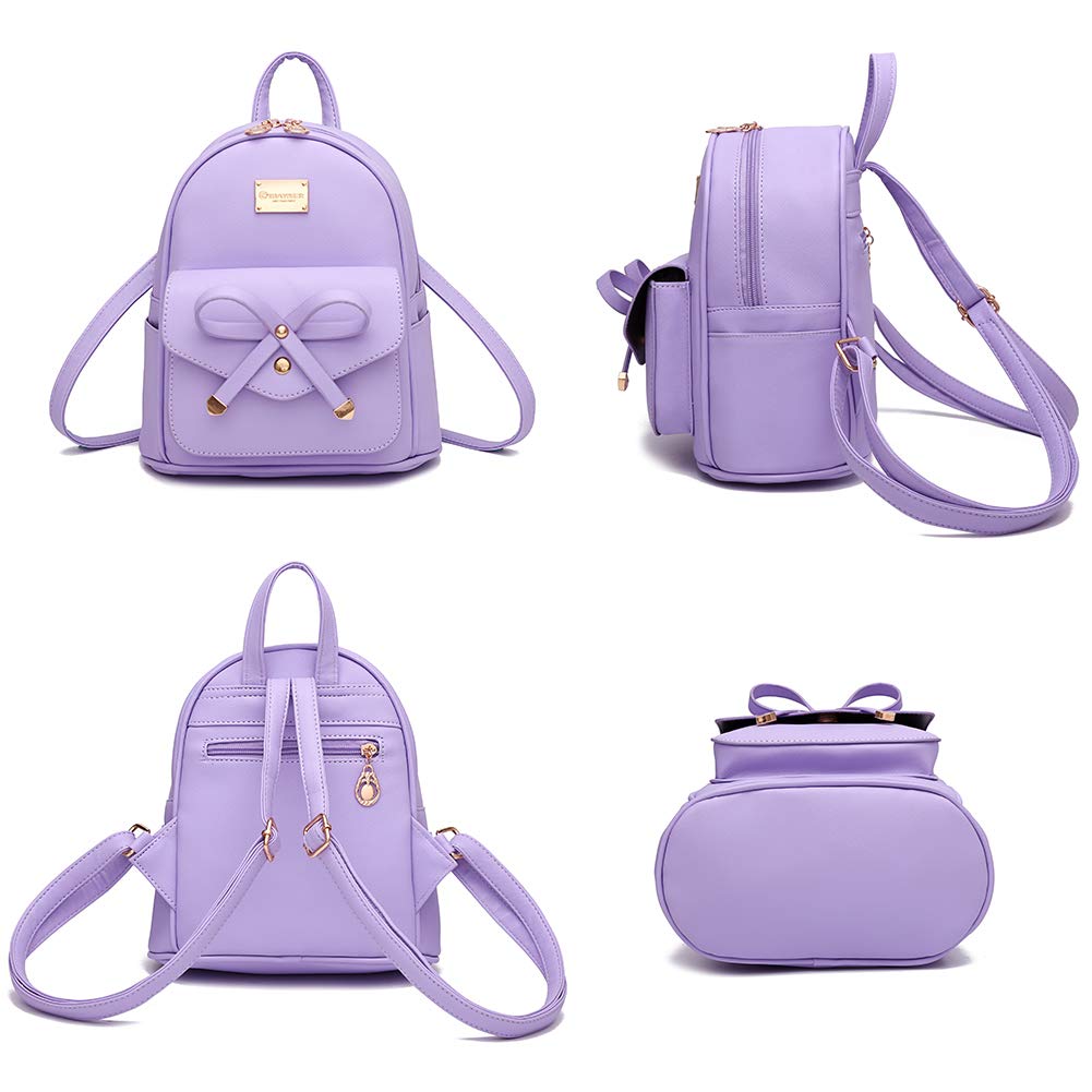 I IHAYNER Girls Bowknot Cute Leather Backpack Mini Backpack Purse for Women Turquoise