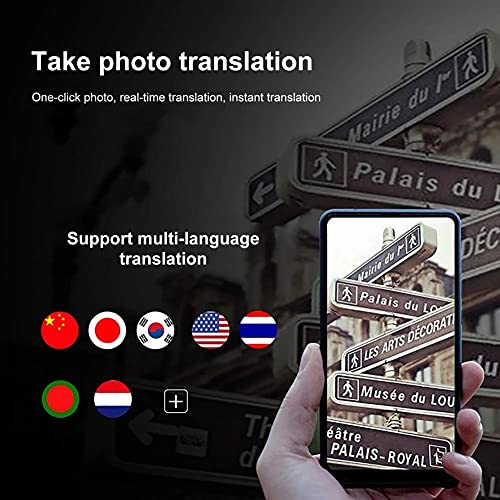 WDSD C-1 5.0 Rechargeable Fast Connection Mini Portable Voice Multi-Language Smart Translator for Overseas Business Meeting (Color : White-Dinosaur Doodle4)