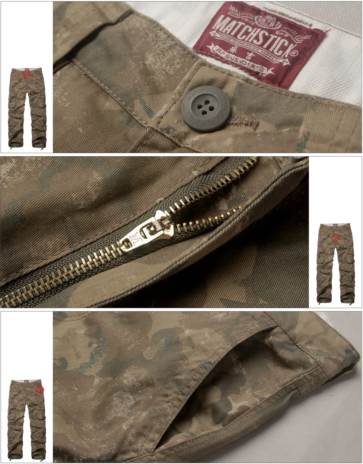 Match Men's Military Camouflage Wild Cargo Pants (44,Dark Forest camo)