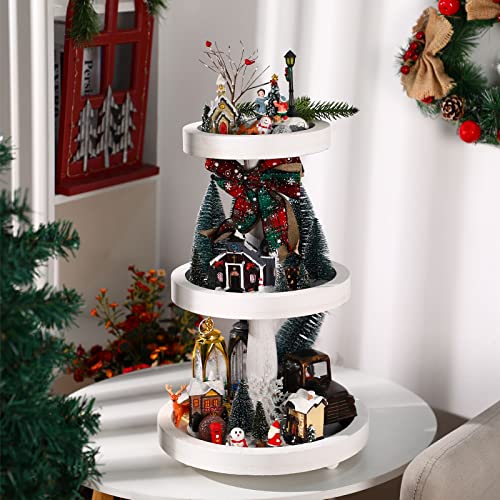 Nuanchu 3 Tier Cupcake Stand Holder Three Tier Serving Tray Cupcake Stand White 3 Cupcake Tower for Dessert Table Party Farmhouse Display Tea Cake Birthday Wedding