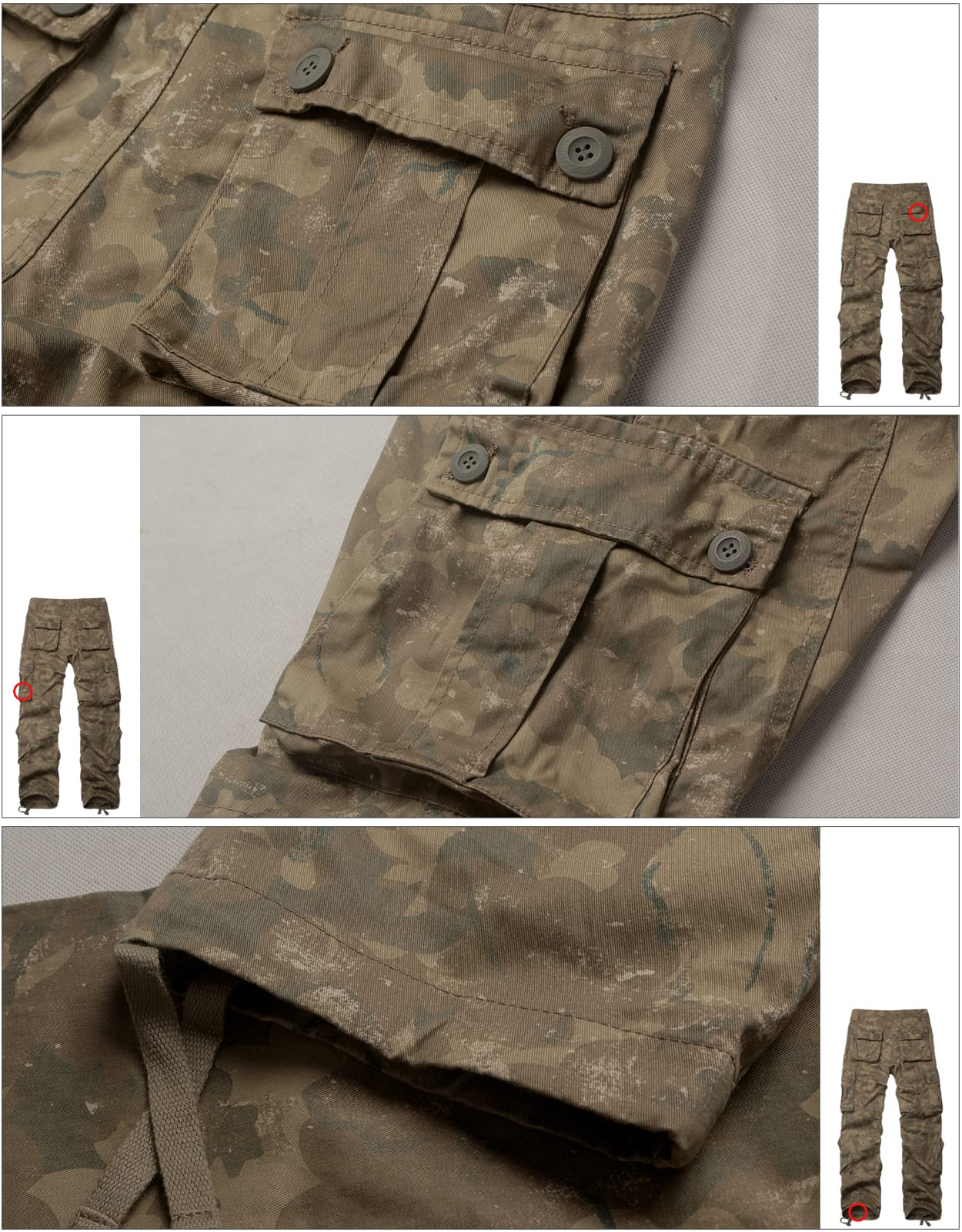 Match Men's Military Camouflage Wild Cargo Pants (44,Dark Forest camo)