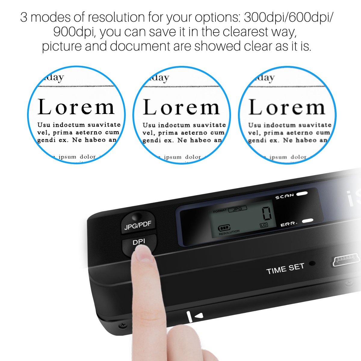 Portable Document Scanner, AOZBZ 900DPI Handheld Image Scanner, Scanning Wand,A4 Colour Photo Mobile Scanner Handy Scan (JPG/PDF Format, High Speed USB 2.0, Included 16G SD Card)