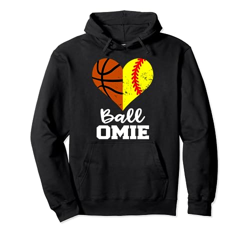 Ball Omie Heart Funny Softball Basketball Omie Pullover Hoodie