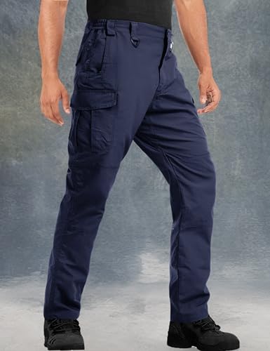 MAGCOMSEN Hiking Pants for Men Quick Dry Military Pants Tactical Pants 9 Pockets Outdoor Pants for Men Lightweight Pants Navy 38