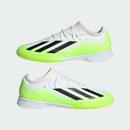 adidas Soccer X Crazyfast.3 Indoor (Little Kid/Big Kid) Footwear White/Core Black/Lucid Lemon 13.5 Little Kid M