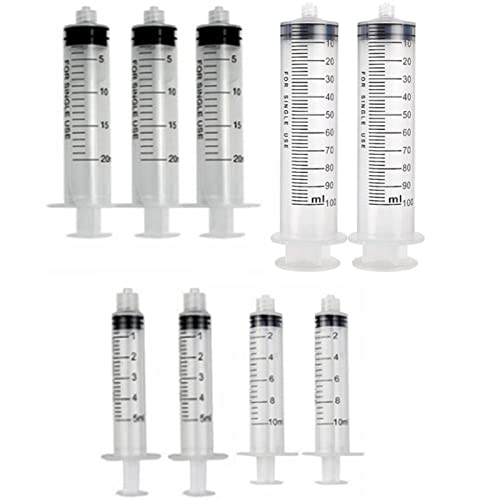 4 Pack 50ml Plastic Syringe Luer Lock With Measurement No Needle for Scientific Labs Liquid Measuring