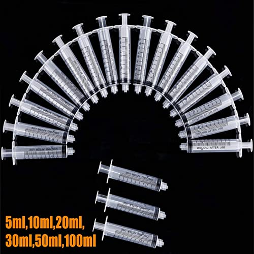 4 Pack 50ml Plastic Syringe Luer Lock With Measurement No Needle for Scientific Labs Liquid Measuring