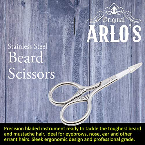 Arlo's 5-PC Mens Premium Beard Grooming Kit w/ Argan Beard Oil 2.5oz -Beard Oil, Beard Brush, Beard Comb, Beard Scissors & Carry Bag