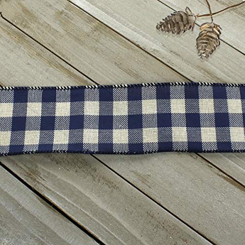 Ribbon Traditions Vintage Red/Blue Plaid Flannel Wired Ribbon 2 1/2" By 25 Yards