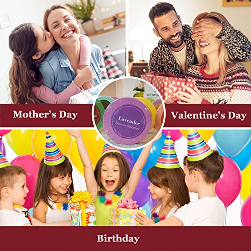 Shower Steamers Aromatherapy - 8 Pcs Smile Face Scented Bath Bomb Steamer Tablets for Shower with Pure Essential Oils, Women Stress Relief Spa Gift for Birthday, Christmas and Valentine's Day