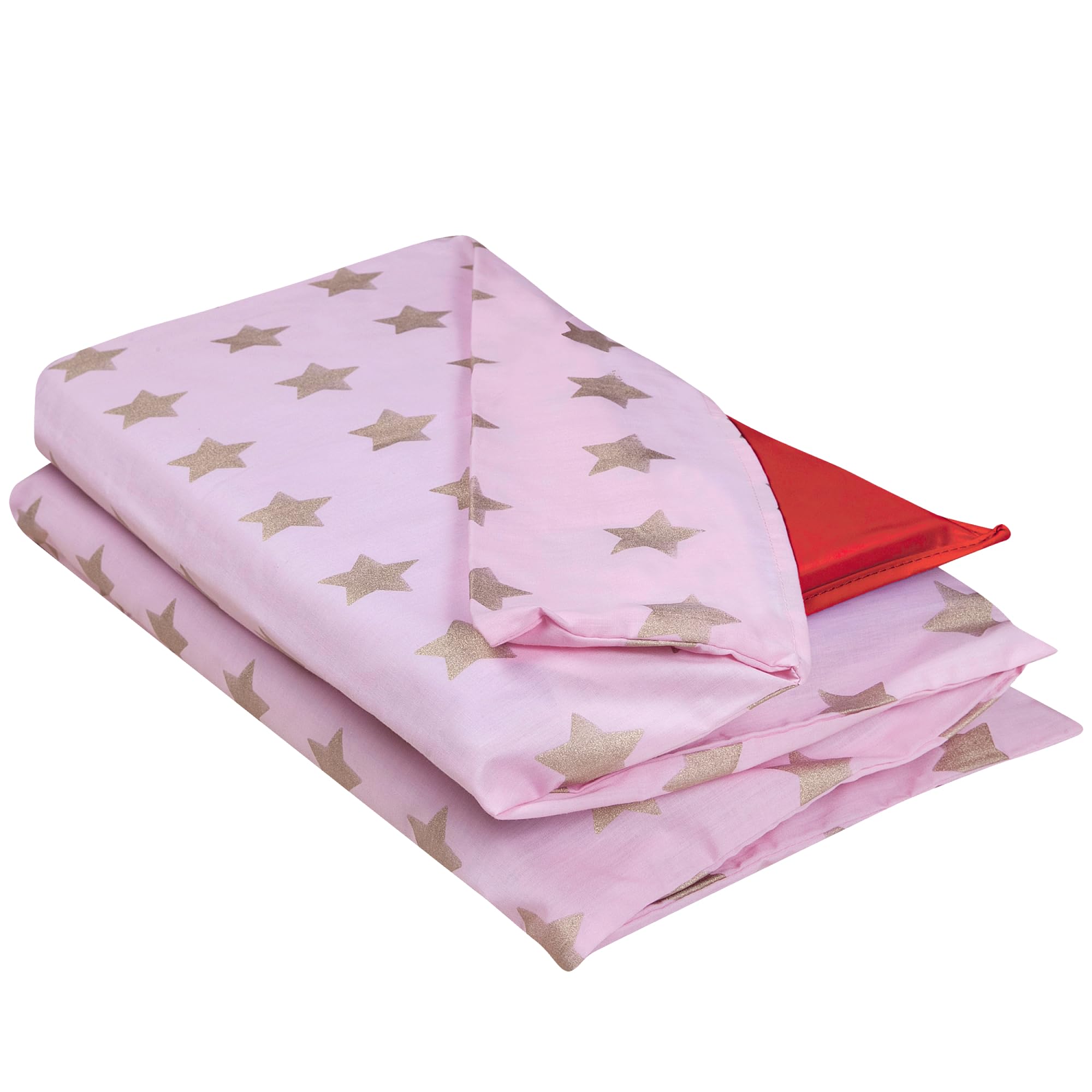 Wildkin Kids Nap Mat Cover – Soft, Sewn-in Flap, Durable & Fits 1.5" Vinyl Sleep Mats - Pink and Gold Stars
