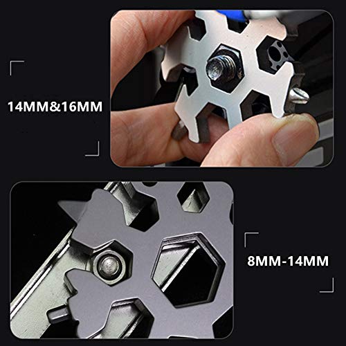 18 in 1 snowflake gadgets multitool,Portable Keychain screwdriver -Bottle Opener,useful gifts for men,2 Pack (Gold+Color)