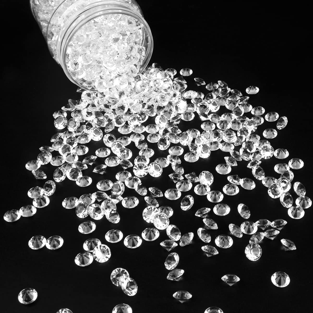 1100 Pieces Clear Wedding Table Scatter Confetti Crystals Acrylic Diamonds Rhinestones for Table Centerpiece Decorations Wedding Decorations Vase Beads Bridal Shower Decorations (10 MM)