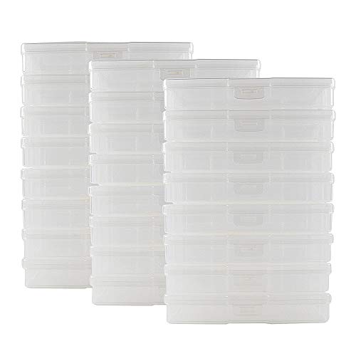novelinks Photo Case 4" x 6" Photo Storage Boxes - Photo Organizer Cases Photo Keeper Picture Storage Containers Box for Photos - 24 PACK (Clear)