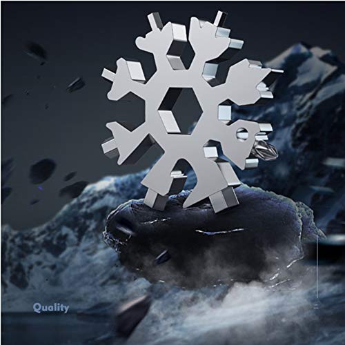 18 in 1 snowflake gadgets multitool,Portable Keychain screwdriver -Bottle Opener,useful gifts for men,2 Pack (Gold+Color)