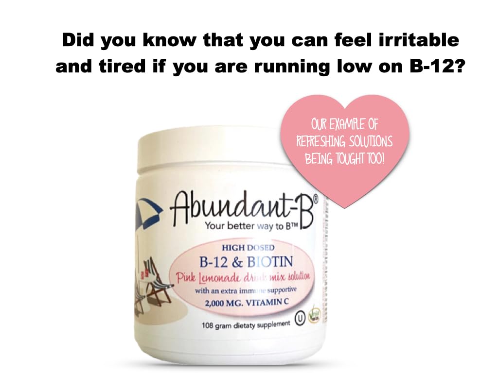 Sufficient-C Abundant-B High-Dose Methyl B-12 and Biotin Pink Lemonade Energy Drink Mix Solution - Flavor w/Function in Each Refreshing sip!