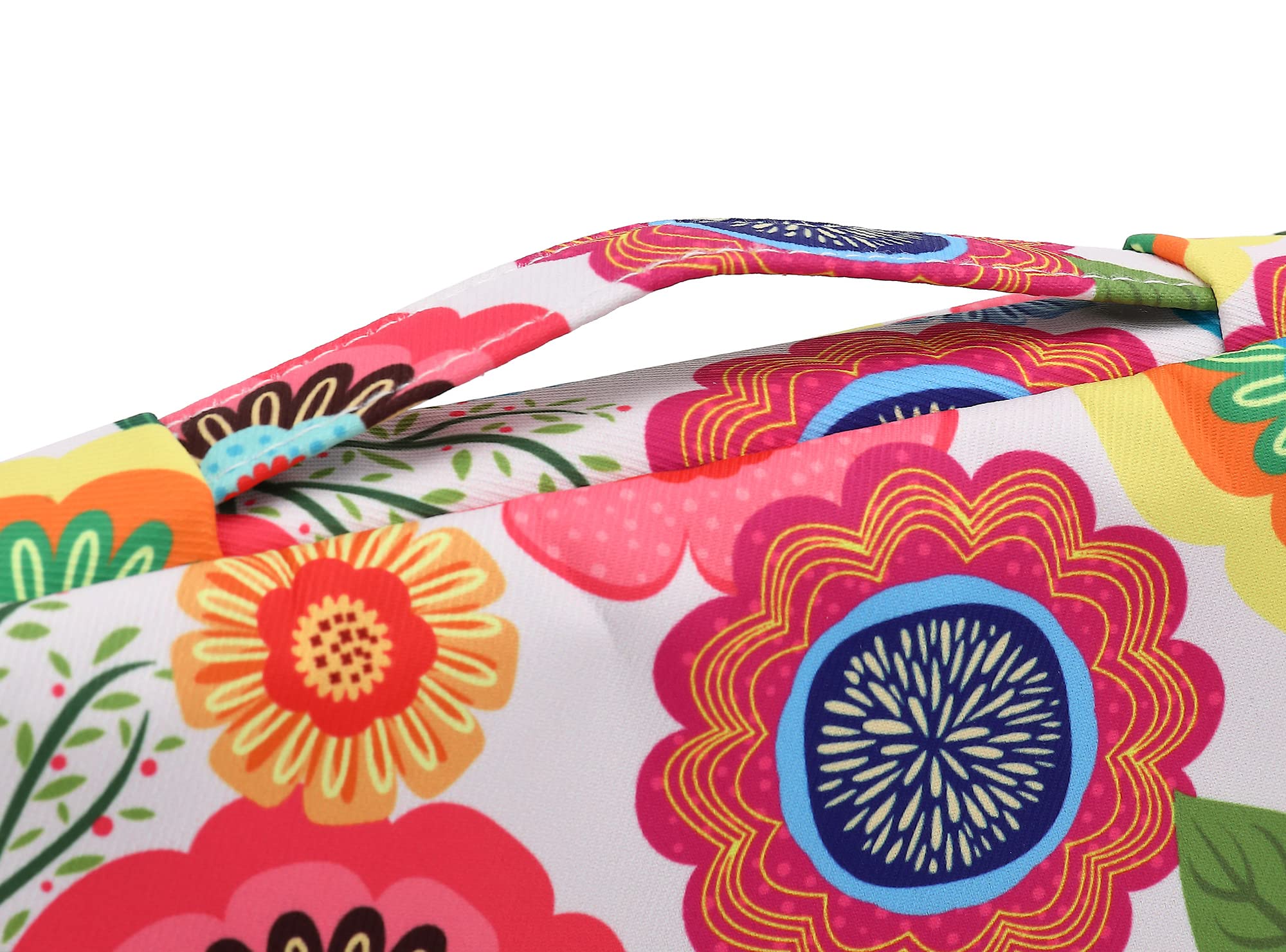 SANFAN 360° Protective 3 Pockets Laptop Sleeve Case Bag with Handle for MacBook Air 15 inch,MacBook Pro 16 inch and 15.6 inch Screen Laptop (Flowers)