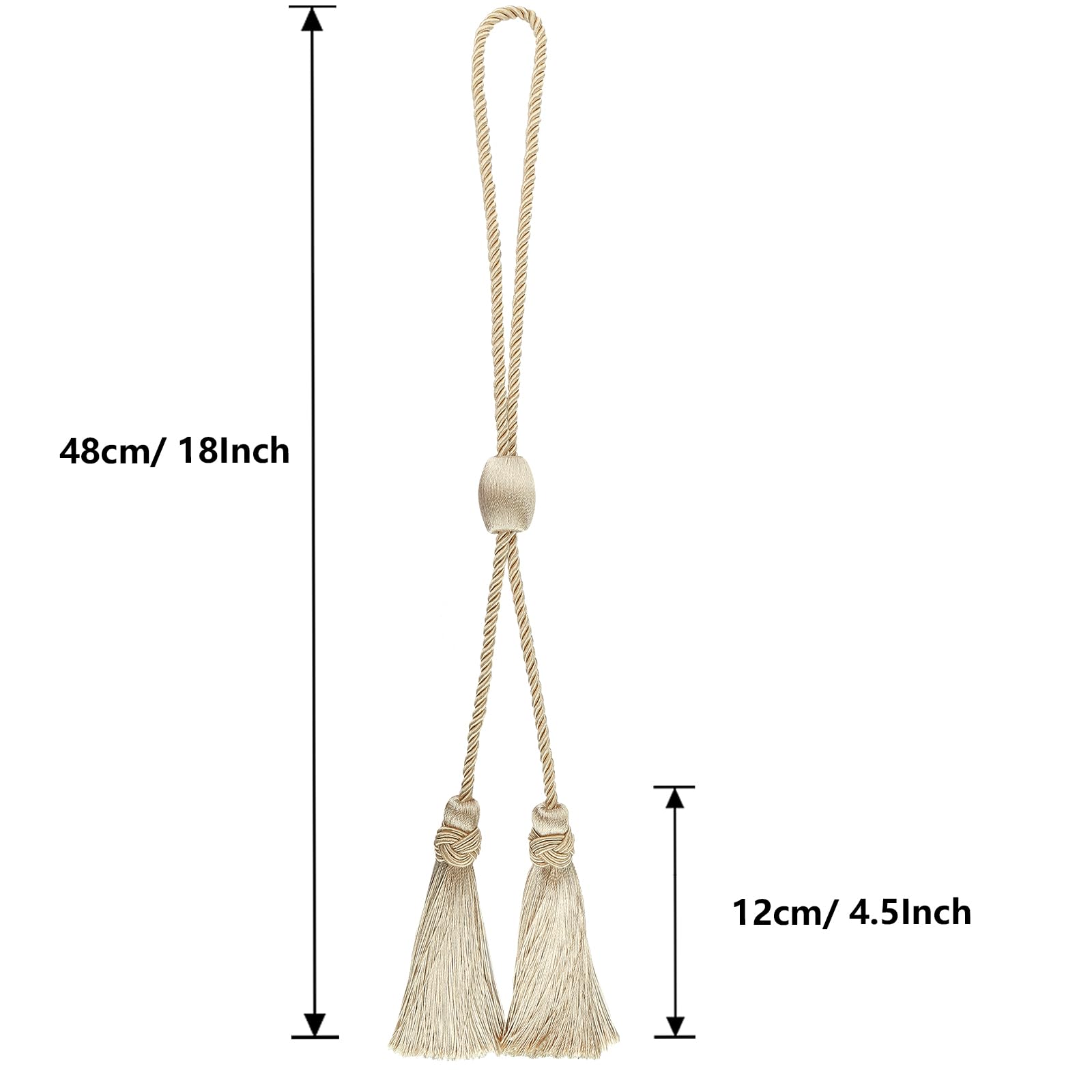 HedongHexi Curtain Tiebacks with Tassel,Modern Rope Window Curtain Ties Backs for Draperies, Outdoor Elegant Decorative Curtain Holdbacks