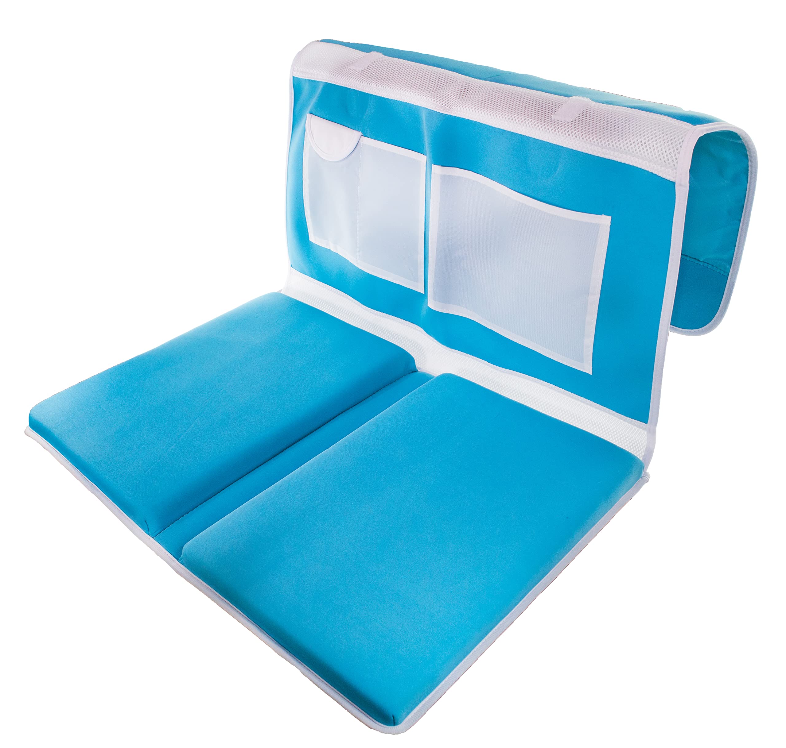 Bath Kneeler Pad & Elbow Armrest Mat for Bathtub - Baby Bath Kneeling Pad For Moms - Foldable Non Slip Safety Bathtube Padded Cushion w/ Storage Organizer & Knee Rest For Baby Bathing & Washing