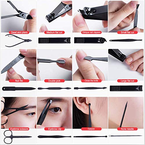 AKEROU Manicure Set Manicure & Pedicure Kits-Professional and Luxury 8 In 1 Nail Clippers Pedicure and Grooming Kit for mens (8PCS)