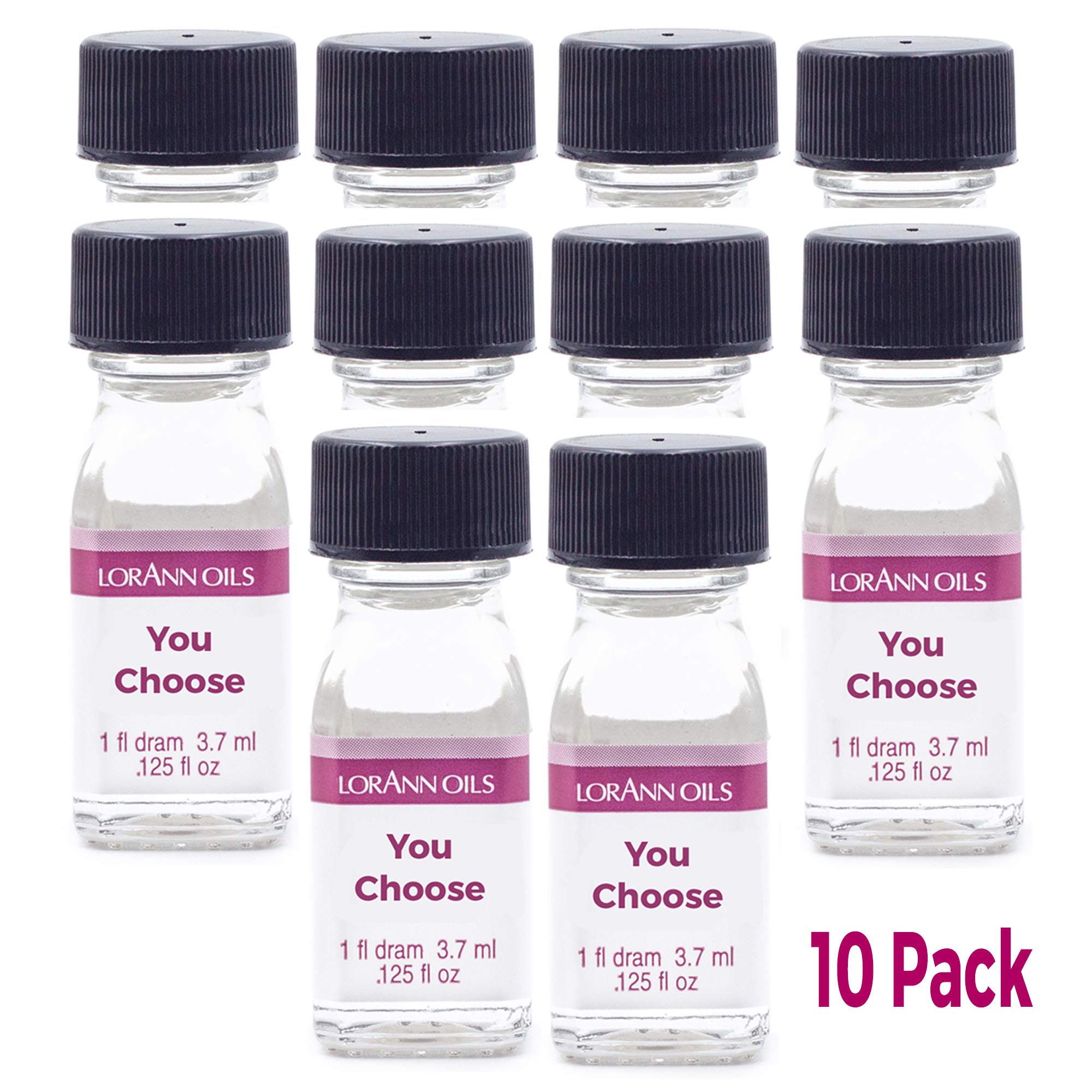 LorAnn SS flavors 10 pack of 1 dram bottles (.125 fl oz - 3.7ml) YOU CHOOSE THE FLAVORS Plus a 1 dram dropper