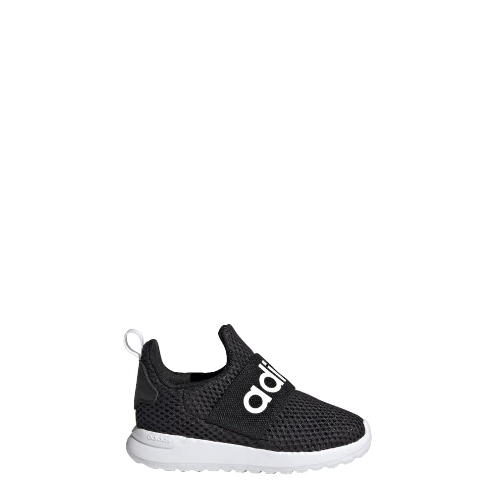 adidas unisex child Lite Racer Adapt 4.0 Running Shoes, Black/Black/White, 3.5 Big Kid US