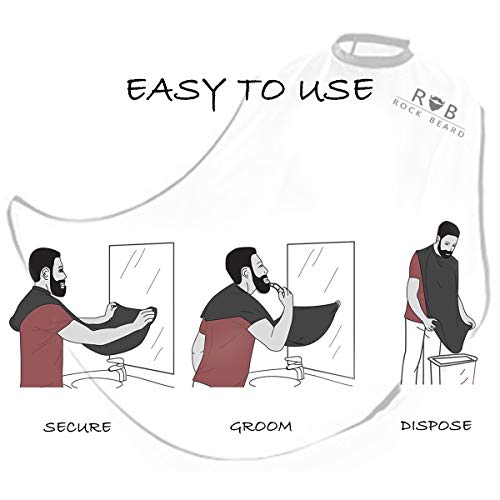 Beard Apron Cape for Men Trimming and Shaving, Waterproof and Non-Stick Beard Clippings Catcher Bib with 4 Suction Cups,Best Gift for Man/husband/boyfriend