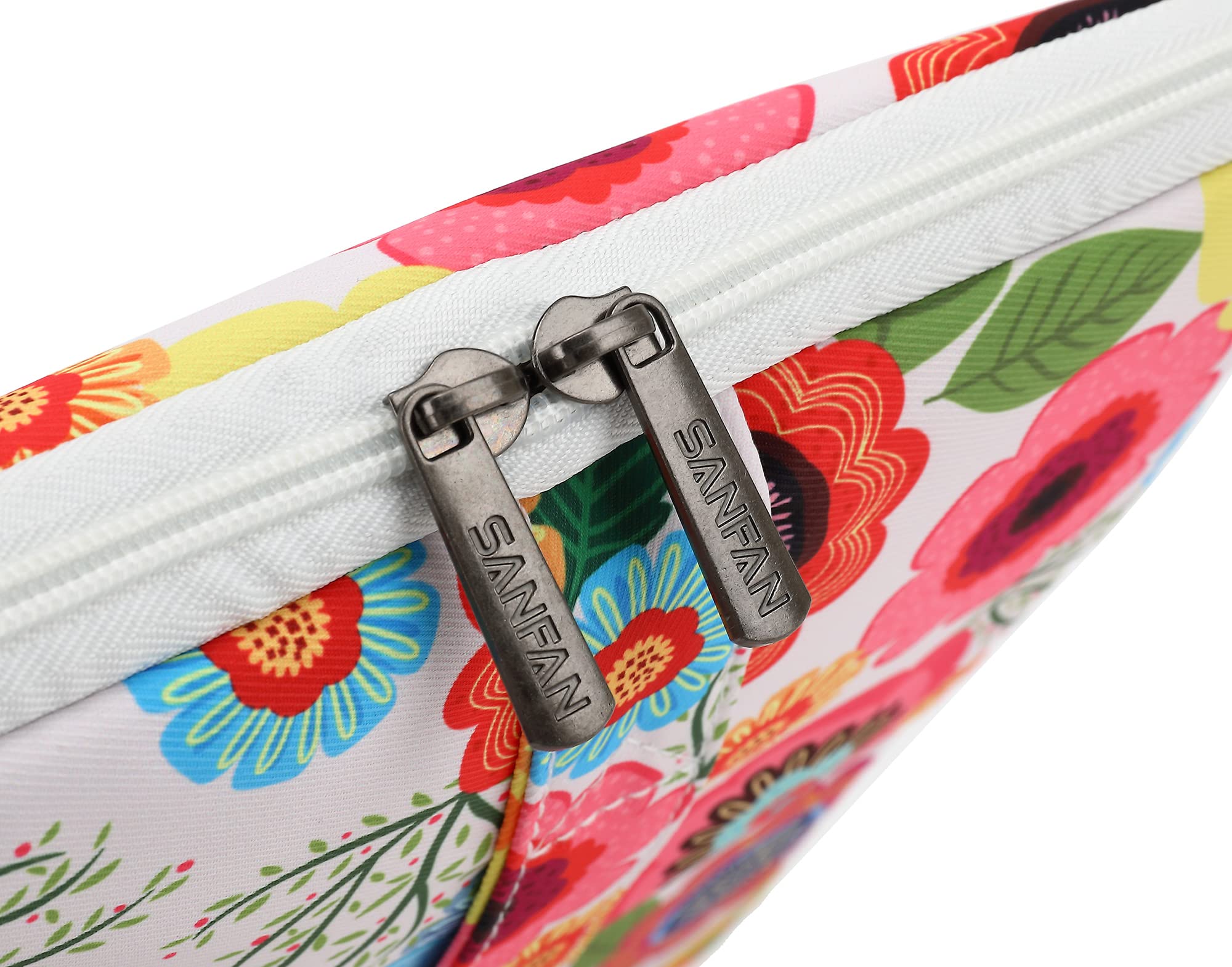 SANFAN 360° Protective 3 Pockets Laptop Sleeve Case Bag with Handle for MacBook Air 15 inch,MacBook Pro 16 inch and 15.6 inch Screen Laptop (Flowers)