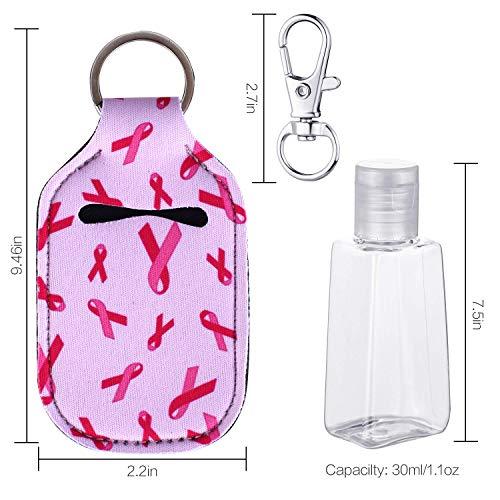 24 Pieces Travel Bottle Keychain Holder Set, 12 Pcs 30ml Empty Plastic Bottle 12 Pcs Colorful Keychain Holders, for Soap, Lotion, and Liquids, Kids Men Women Flip Cap Reusable Beauty Bottle