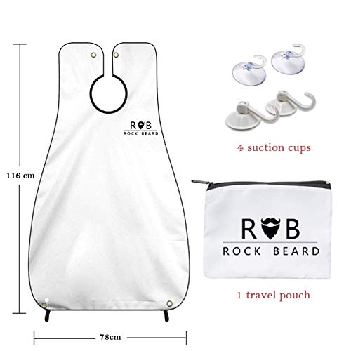 Beard Apron Cape for Men Trimming and Shaving, Waterproof and Non-Stick Beard Clippings Catcher Bib with 4 Suction Cups,Best Gift for Man/husband/boyfriend