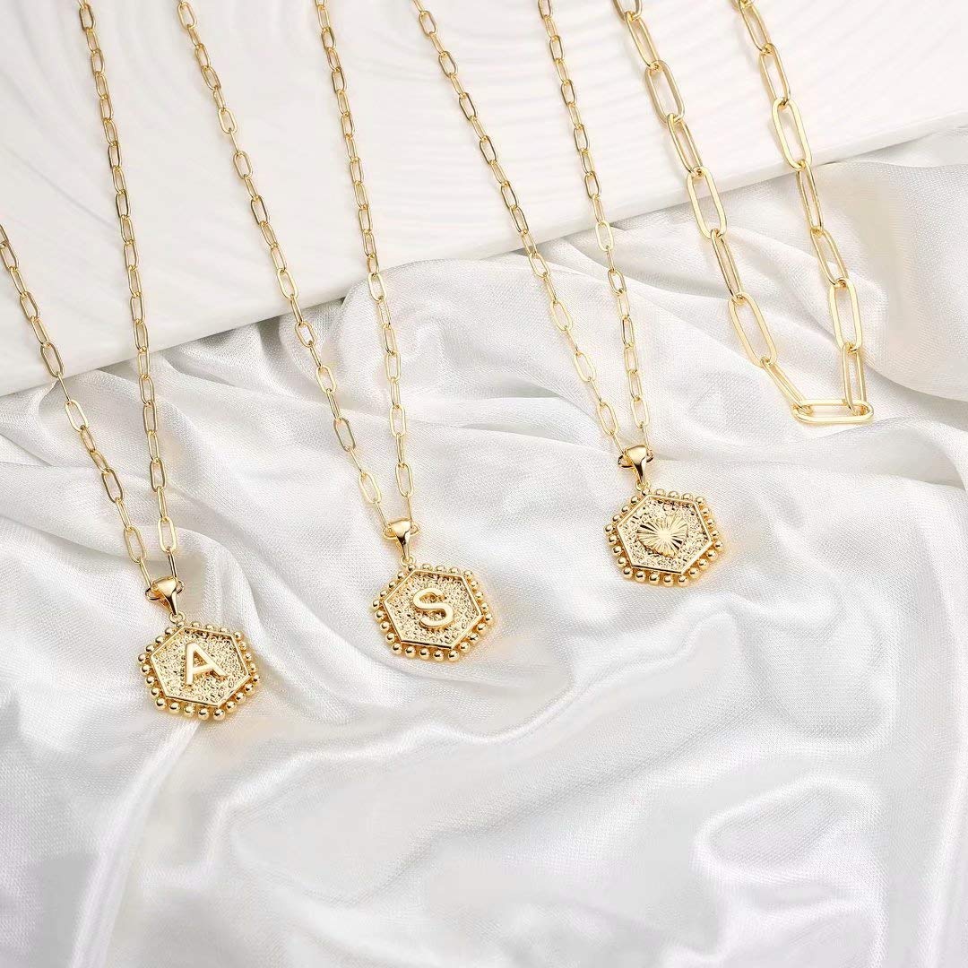 M MOOHAM Gold Layering Initial Necklaces for Women - Statement Necklace Letter Initial C Necklace Choker Dainty Layered Necklaces for Women