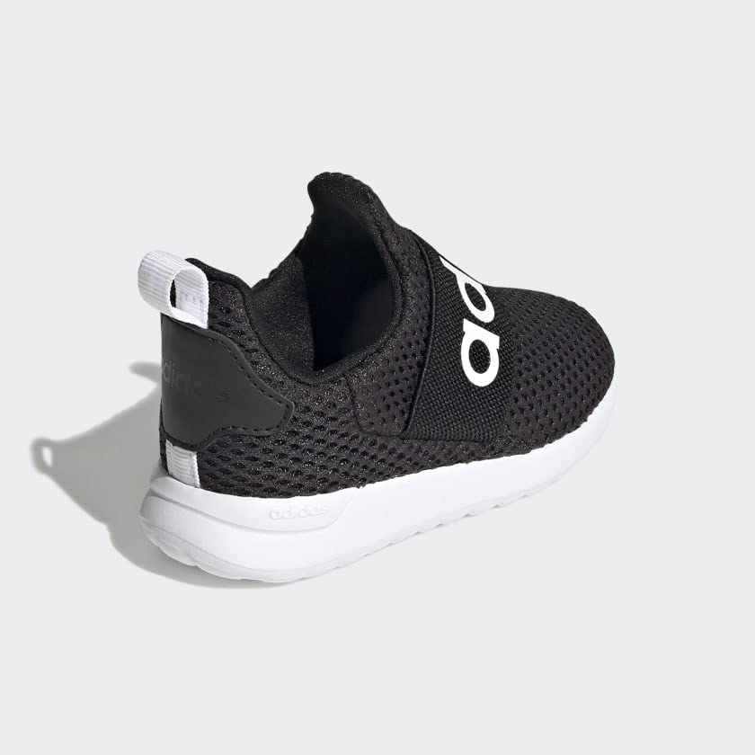 adidas unisex child Lite Racer Adapt 4.0 Running Shoes, Black/Black/White, 3.5 Big Kid US