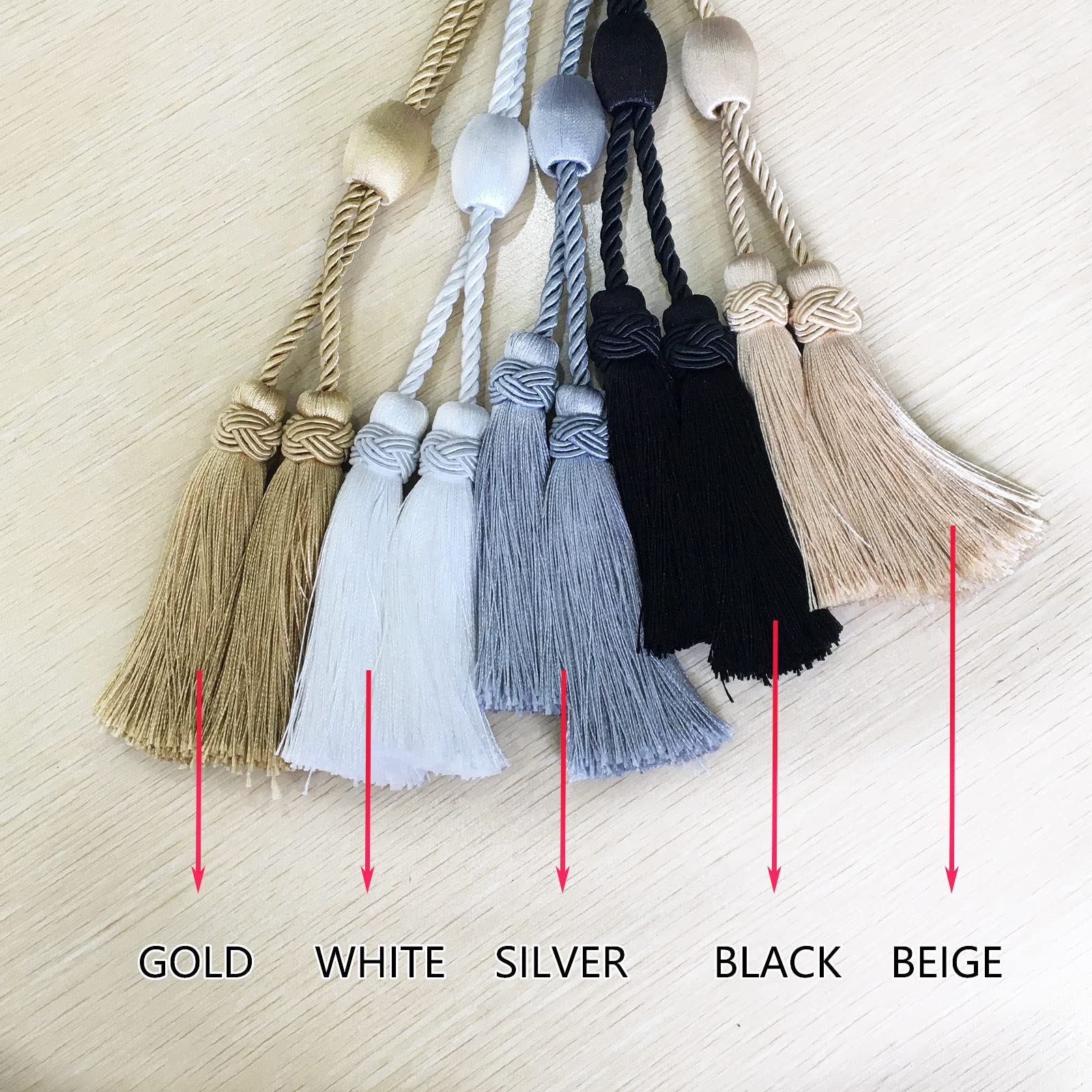 HedongHexi Curtain Tiebacks with Tassel,Modern Rope Window Curtain Ties Backs for Draperies, Outdoor Elegant Decorative Curtain Holdbacks