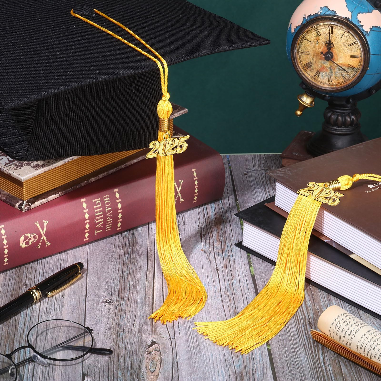 Boao 18 Pieces 2024 Graduation Tassel Academic Hat Tassels with 2024 Year Gold Date Pendants for Graduates Ceremonies Parties(Gold)