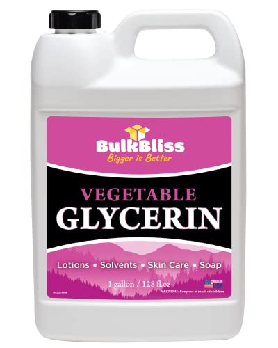 BulkBliss Vegetable Glycerine Food Grade, Non-GMO for Skin, Crafts - Half Gallon Glycerin Liquid (64 oz)