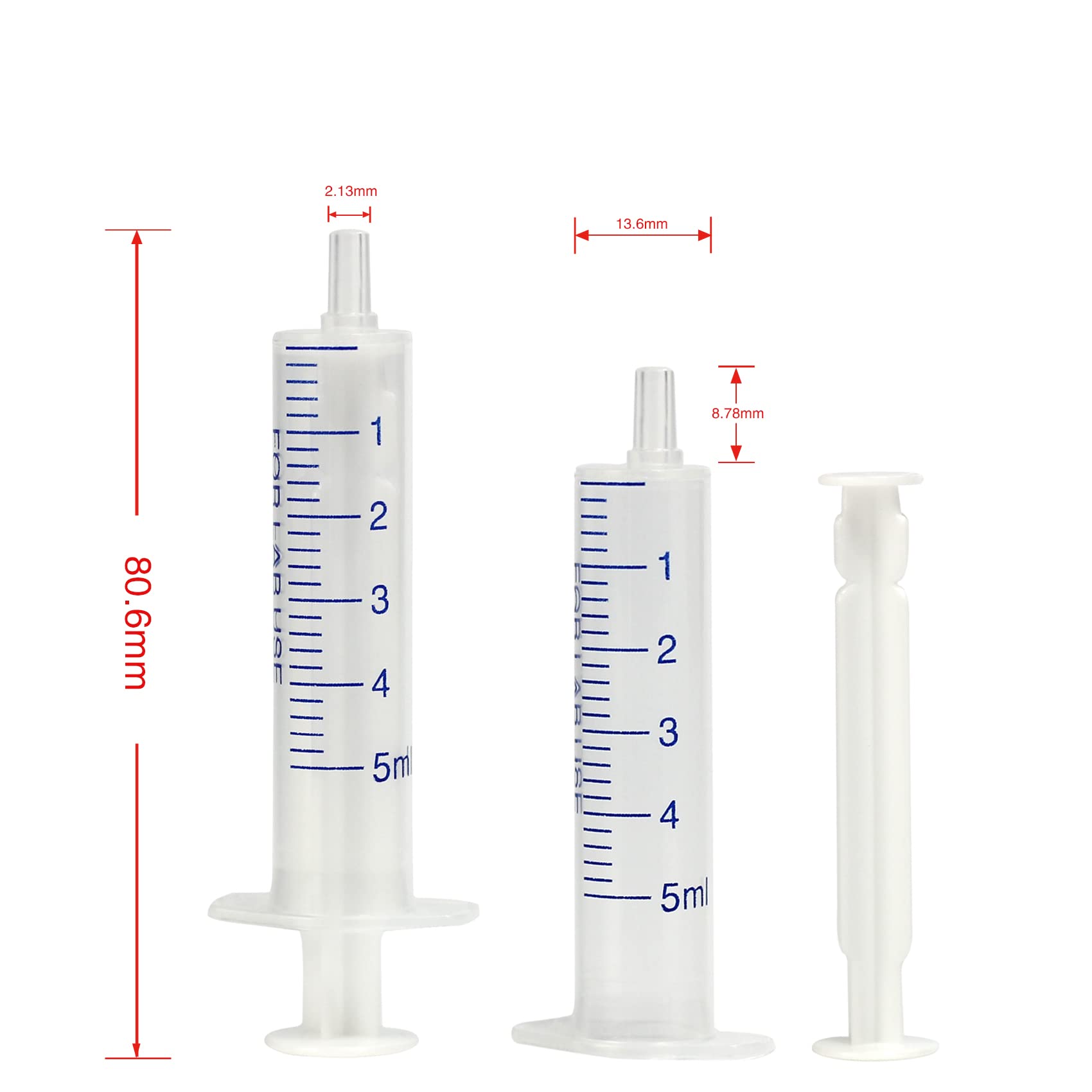 12 Pack 5 ml Syringe, luer slip syringe, without needle for Liquid refilling, DIY Crafts, Scientific Labs by Labfil