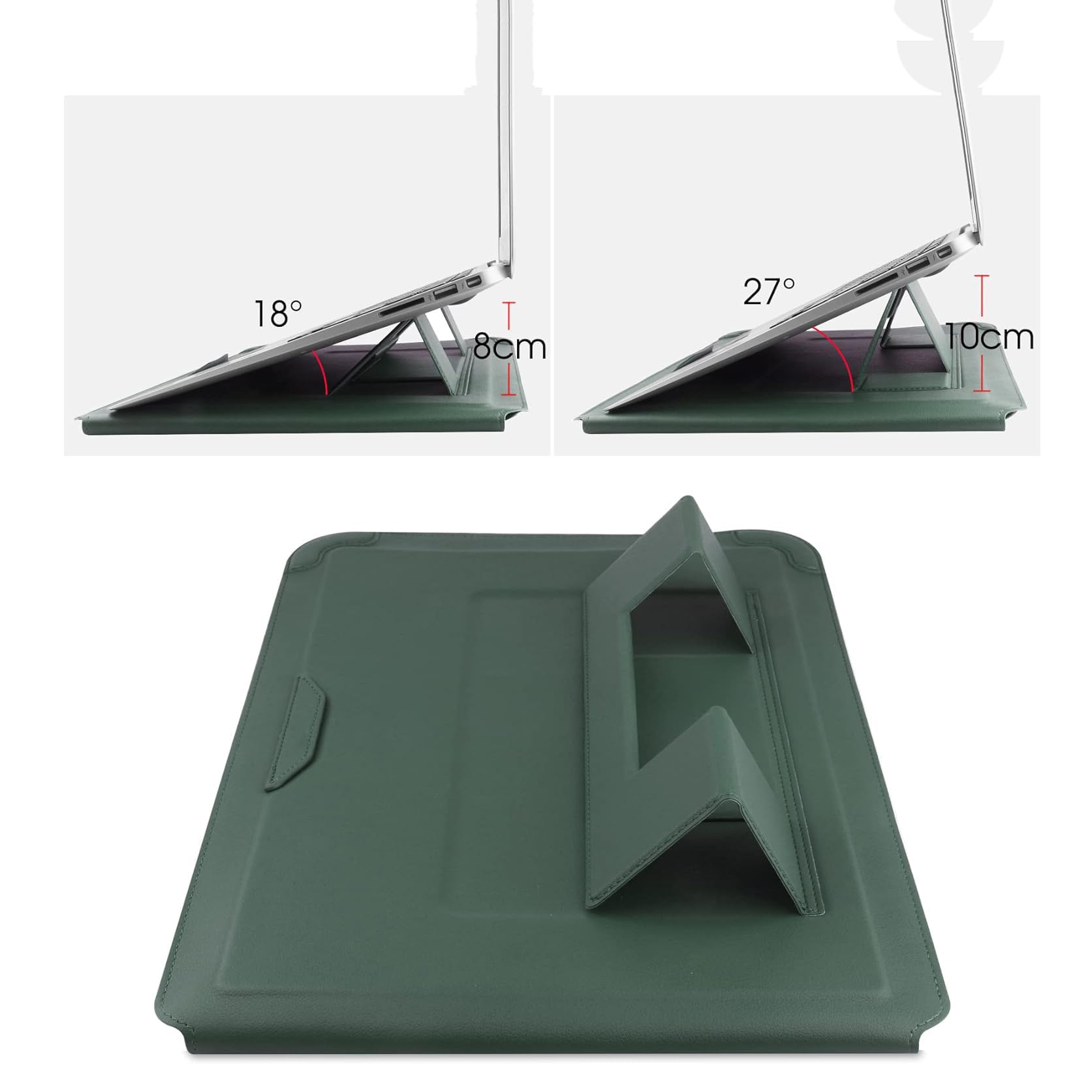 Hyfant Laptop Sleeve Case with Stand and Mouse Pad 13-14 Inch Laptop Case Chromebook Sleeve Leather Protective Cover for MacBook Pro/Air Dell HP Lenovo ThinkPad Samsung Asus Acer LG Laptops