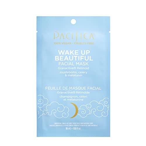 Pacifica Beauty | Wake Up Beautiful Beauty Sleep Set | Trial + Value Kit | 3-Piece Skin Care Gift Set | Travel Friendly | Face Wash/Cleanser, Overnight Retinoid Moisturizer, Face Sheet Mask | Vegan