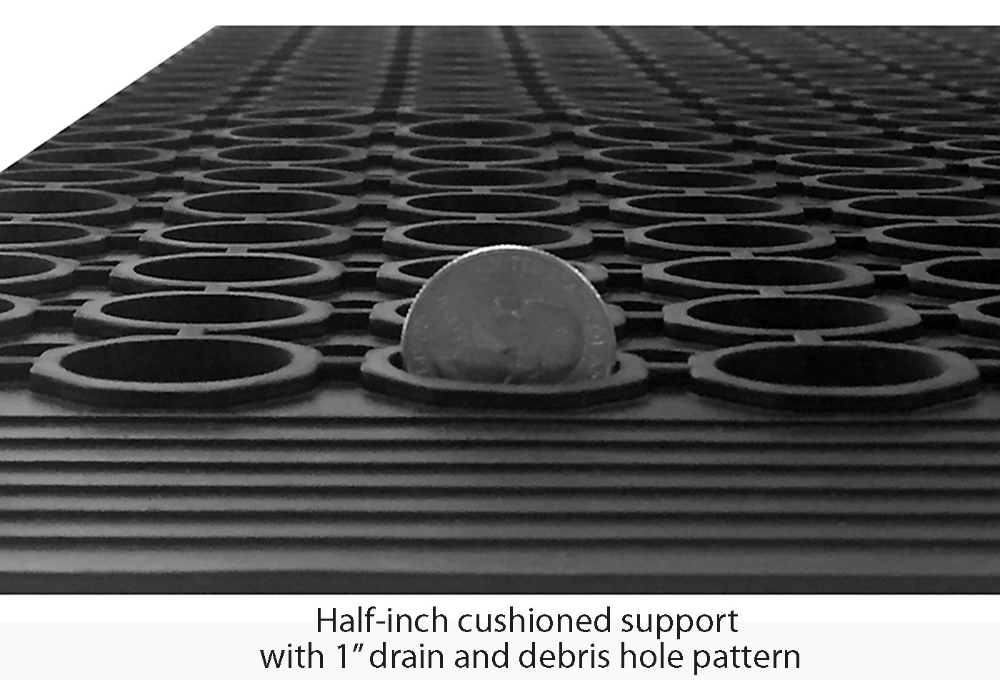 Shepherd Hardware 8102E Indoor/Outdoor Recycled, 24 x 36 x 1/2 Inches, Black Rubber Mat, 2' x 3' x 1/2"