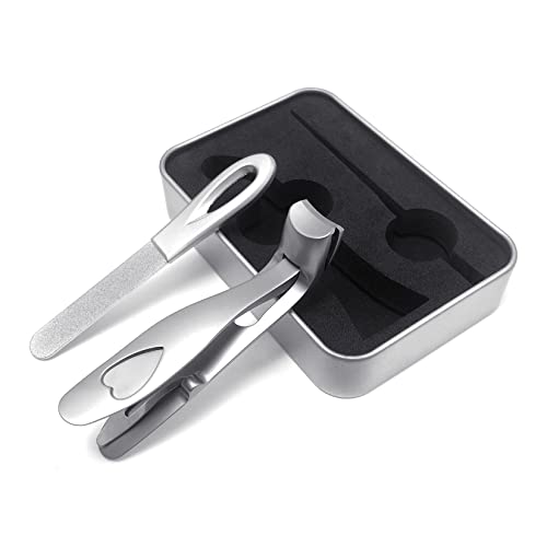 A Special Nail Clippers of SGNEKOO Angled Bent Head Super Sharp Wide Jaw Opening for Hard/Thick Fingernails and Toenails Nail Cutter Trimmer for Men Women Seniors (Silver/2P-1)