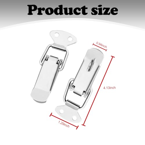 ZKFAR 2 PCS Car Bumper Security Hook Lock Clips Kit, Metal Car Surrounding Fixed Buckle, Security Spring Loaded Car Trunk Tail Bayonet Lock, Universal for Most Cars, Trucks (Silver)