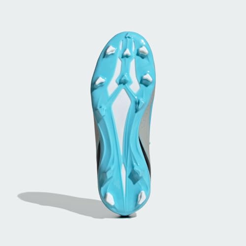 adidas X Crazyfast Messi.3 Firm Ground Sneaker, Silver Metallic/Bliss Blue/Core Black, 5.5 US Unisex Big Kid