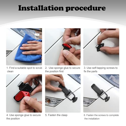 ZKFAR 2 PCS Car Bumper Security Hook Lock Clips Kit, Metal Car Surrounding Fixed Buckle, Security Spring Loaded Car Trunk Tail Bayonet Lock, Universal for Most Cars, Trucks (Silver)