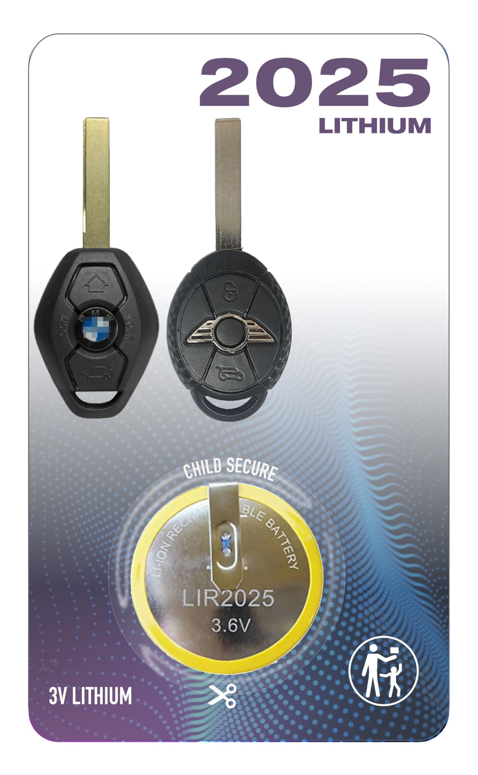for 1996-2012 Remote KEY FOB LIR2025 (90 Degrees) Compatible with BMW and Mini Cooper Fob Shell Case Cover 3 5 7 Series, M3, M5, M6, Z3, Z4, Z8, E81 E46 E39 E63 E38 E83 E53 E36 E85 – W. INSTRUCTIONS